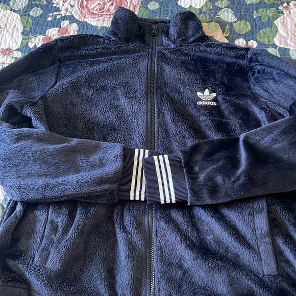 adidas | Jackets & Coats | Adidas Womens Blue Faux Fur | Poshmark